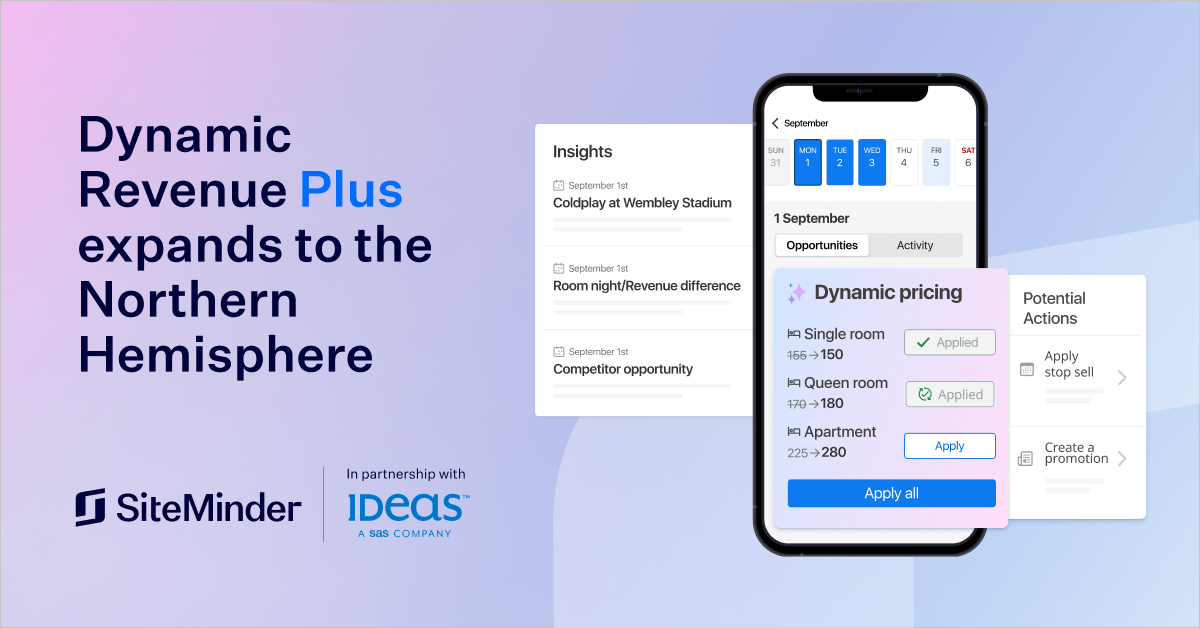 SiteMinder's Dynamic Revenue Plus reaches Northern Hemisphere